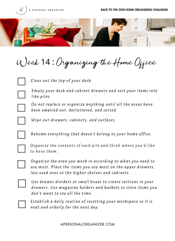 The Organizing Checklists - Home Organizing Challenge