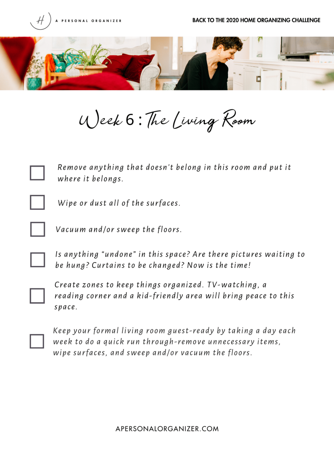 The Organizing Checklists - Home Organizing Challenge