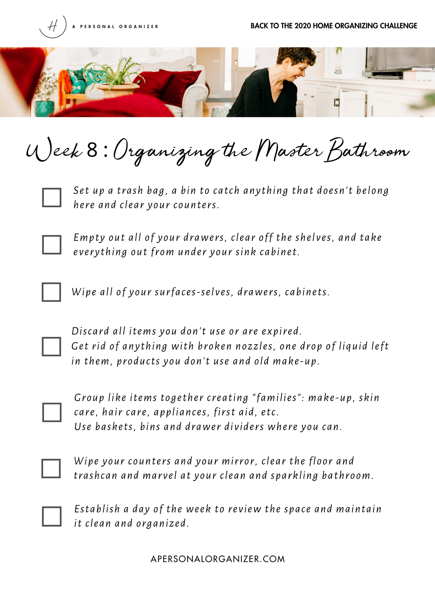 The Organizing Checklists - Home Organizing Challenge