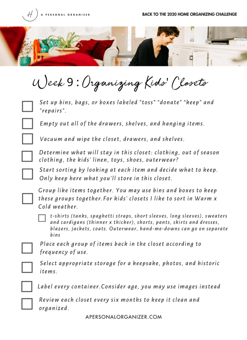 The Organizing Checklists - Home Organizing Challenge